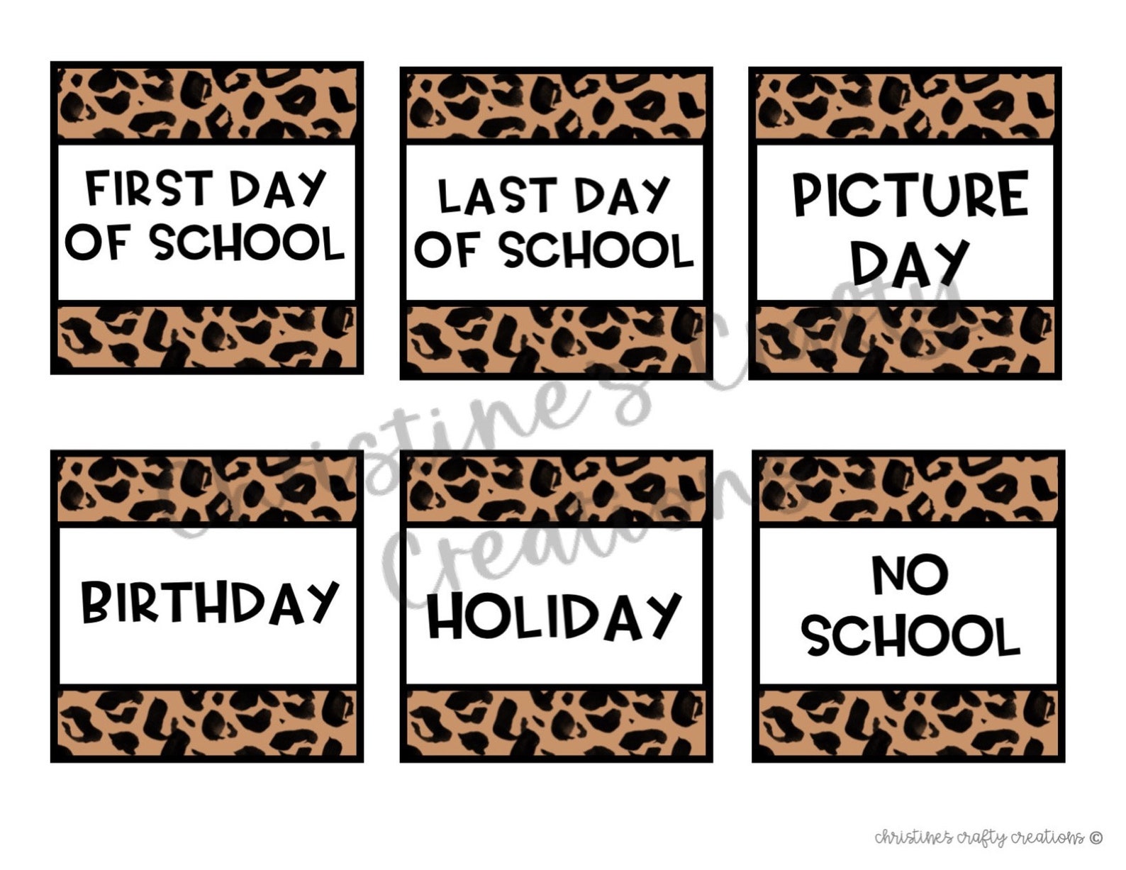 Groovy Leopard and Dalmatian Calendar Labels L Editable - Etsy