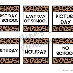 Groovy Leopard and Dalmatian Calendar Labels L Editable - Etsy