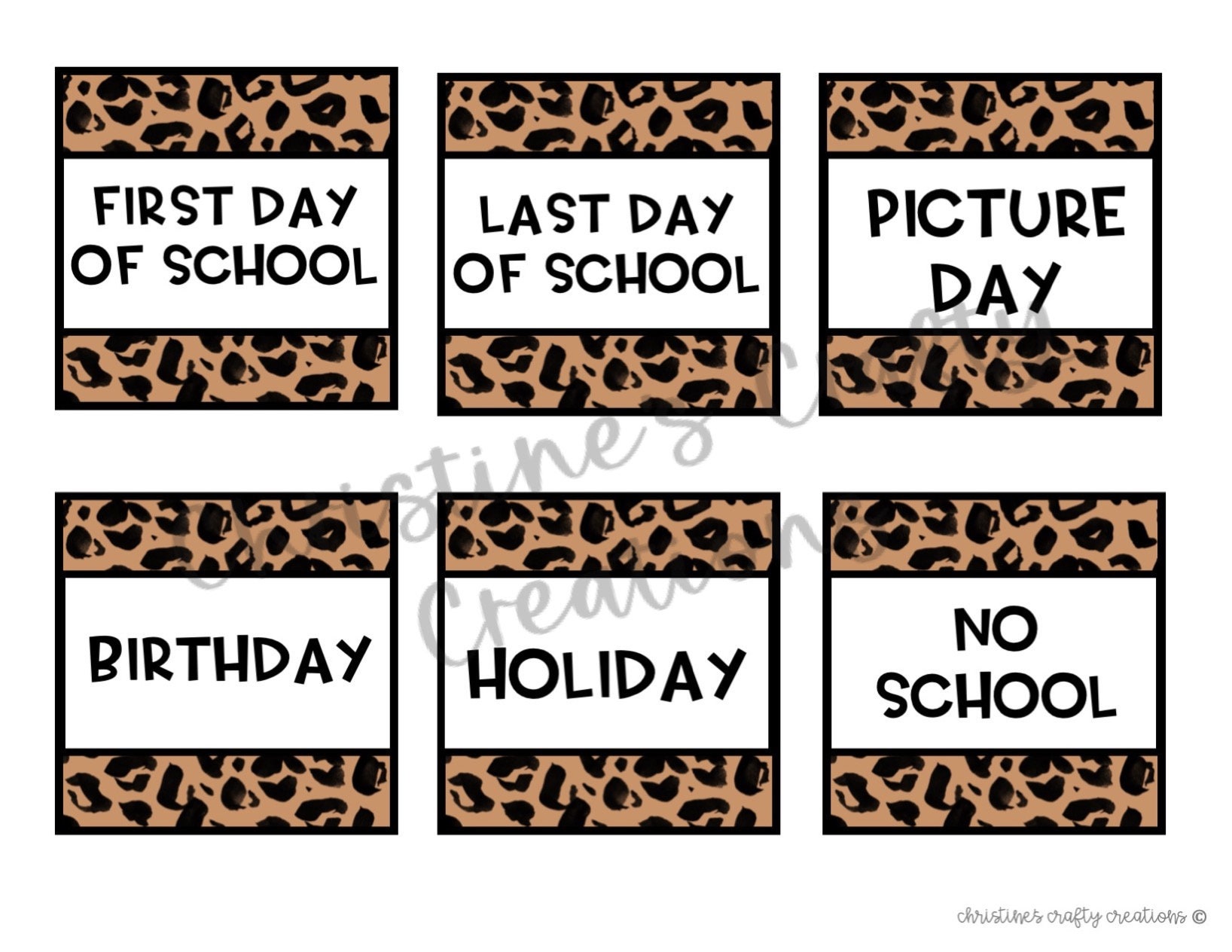 Groovy Leopard and Dalmatian Calendar Labels L Editable - Etsy