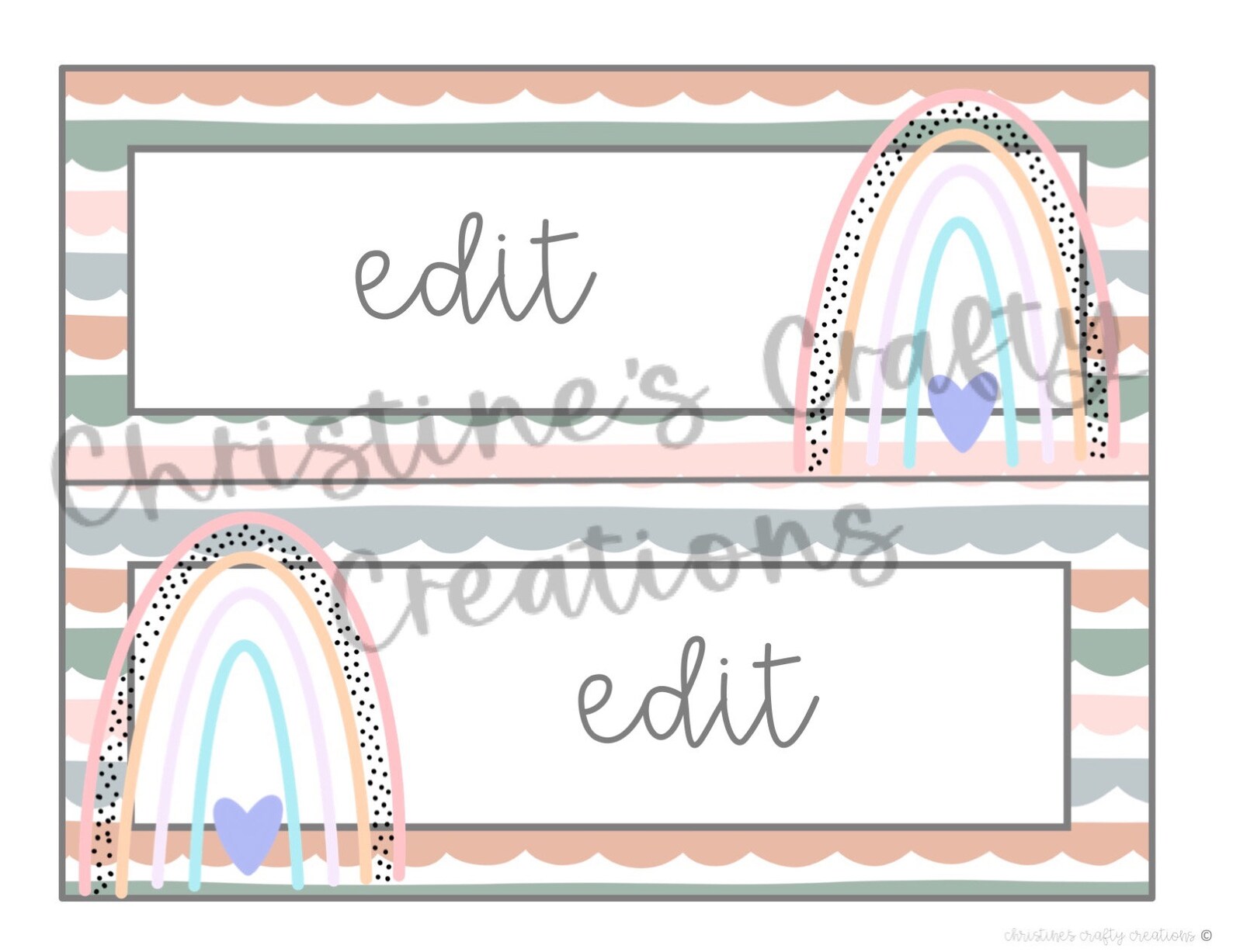 BOHO Name Tags L Editable - Etsy
