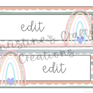 BOHO Name Tags L Editable - Etsy