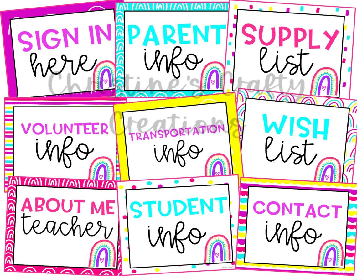 Meet the Teacher Night L Editable Forms and Materials L Bright - Etsy