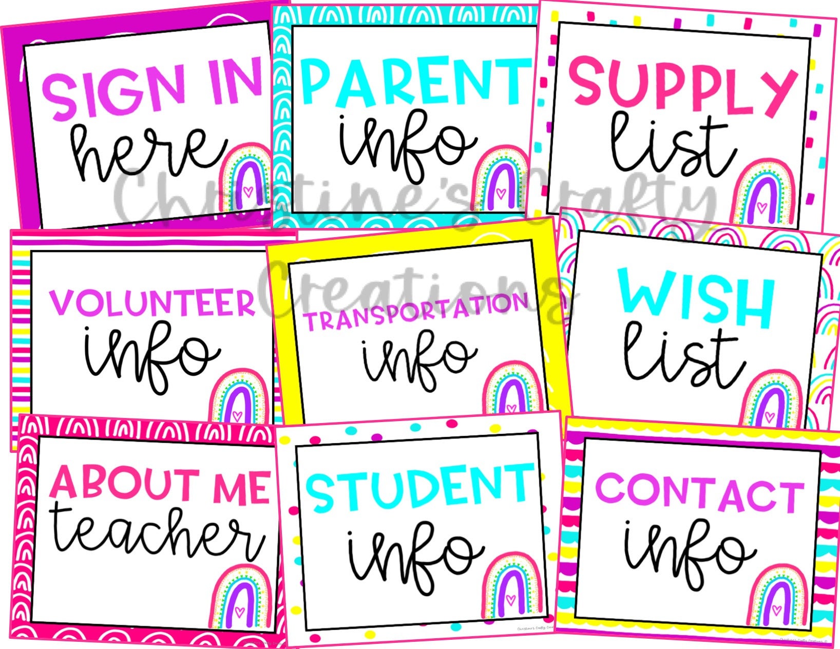Meet the Teacher Night L Editable Forms and Materials L Bright Rainbow ...