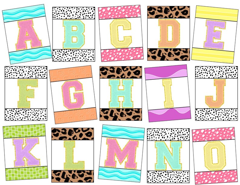 Groovy Leopard and Dalmatian Alphabet Posters - Etsy