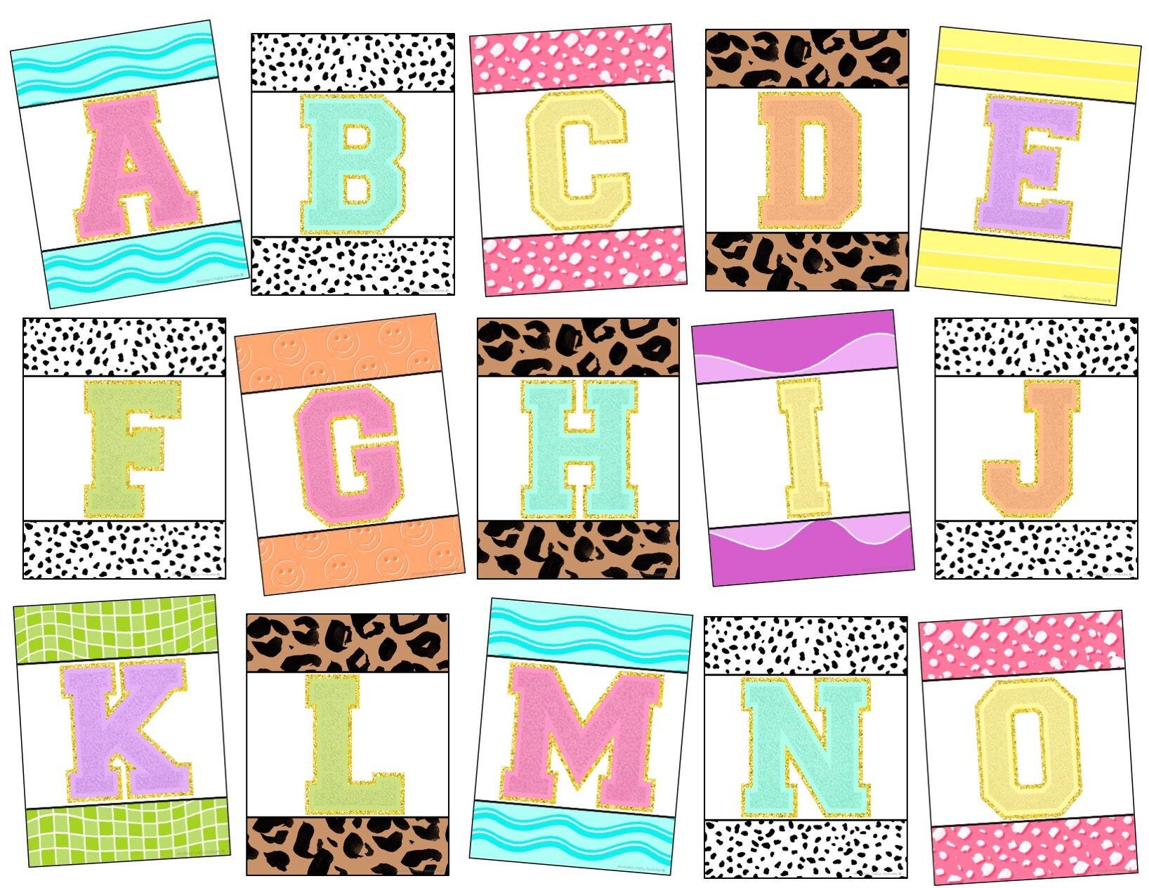 Groovy Leopard and Dalmatian Alphabet Posters - Etsy