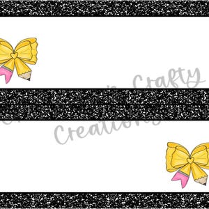 Coquette Bows and Pencils Name Tags L Editable - Etsy