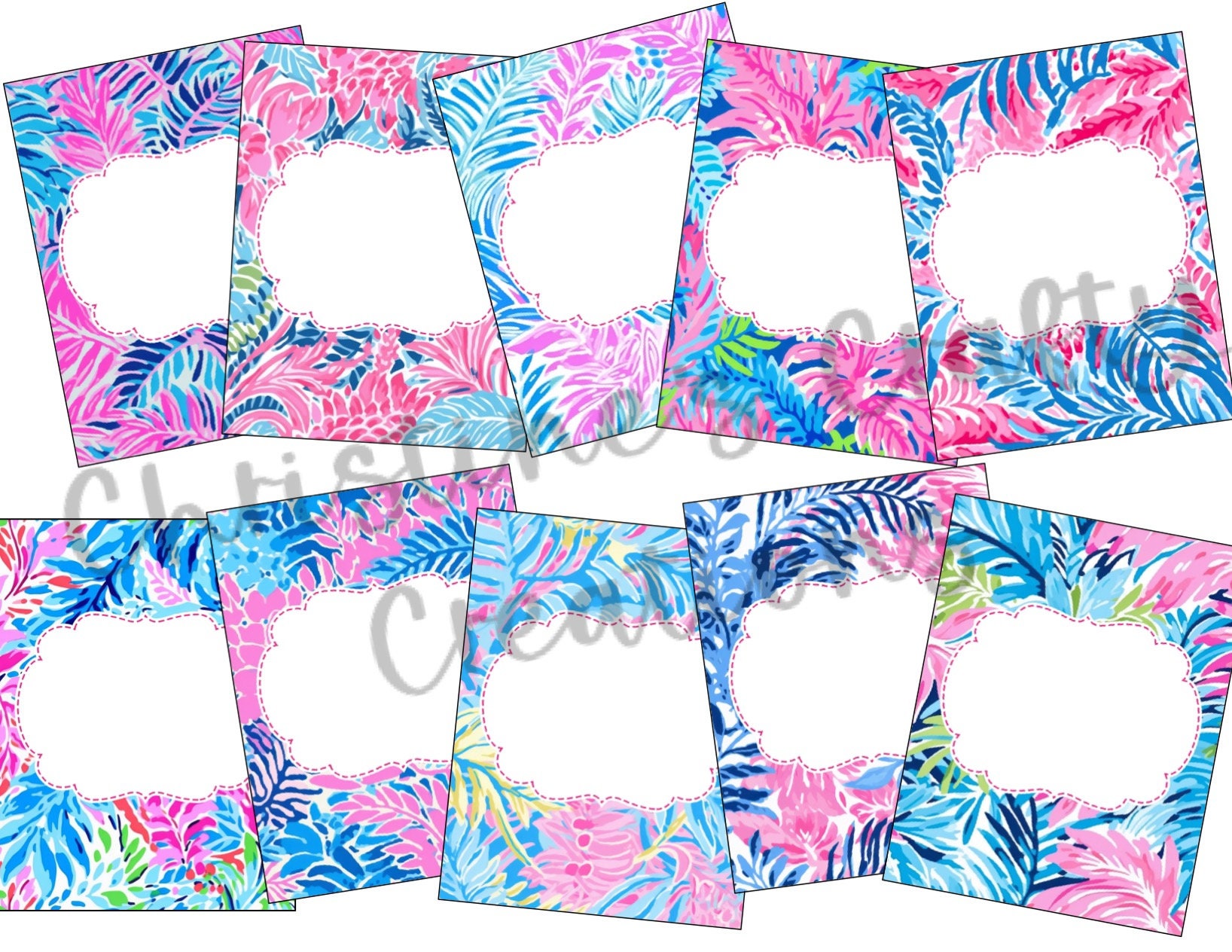 Preppy and Tropical Binder Covers and Spines L Editable - Etsy