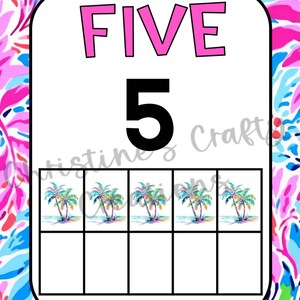 Preppy and Tropical Number Posters 0-20 - Etsy