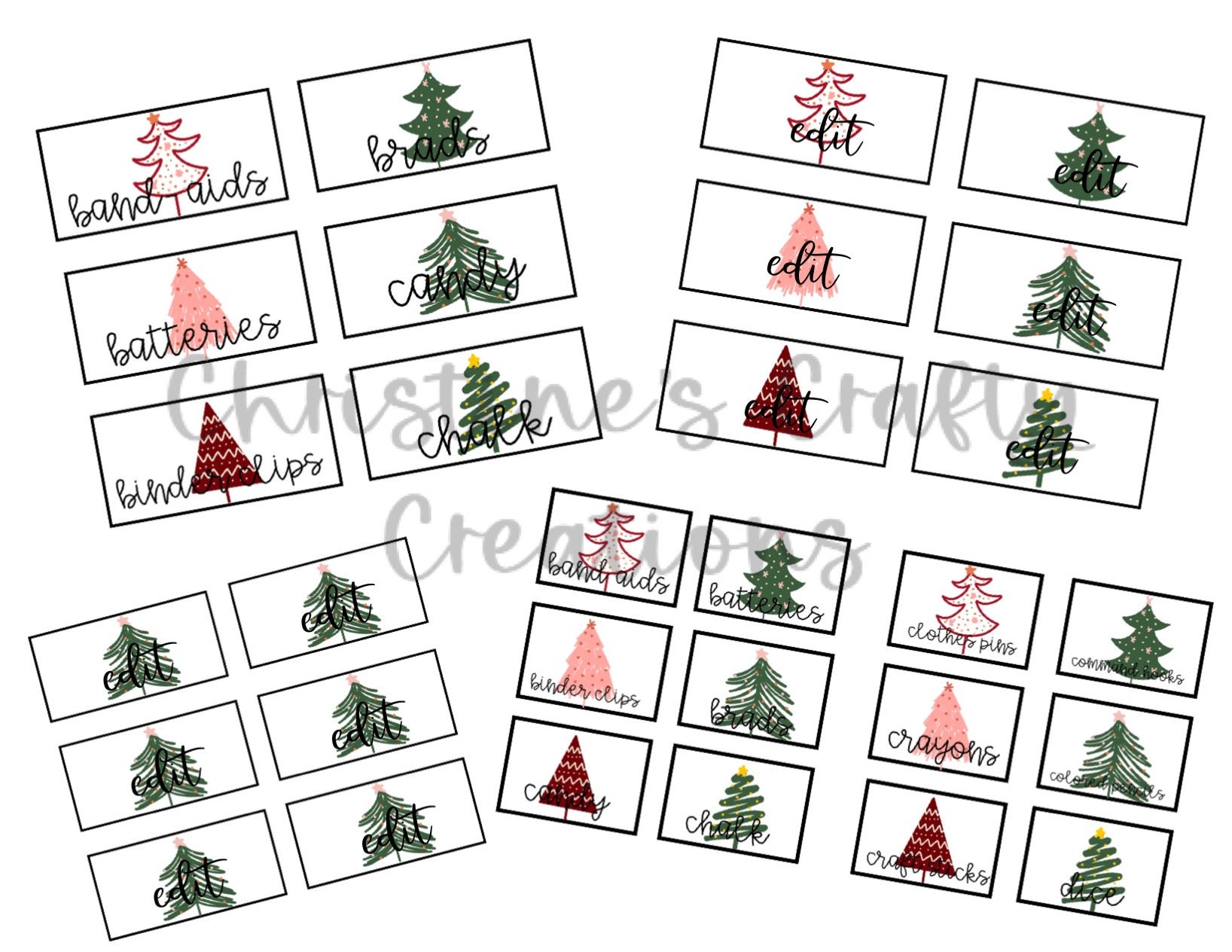 Christmas Teacher Toolbox Labels L Editable - Etsy