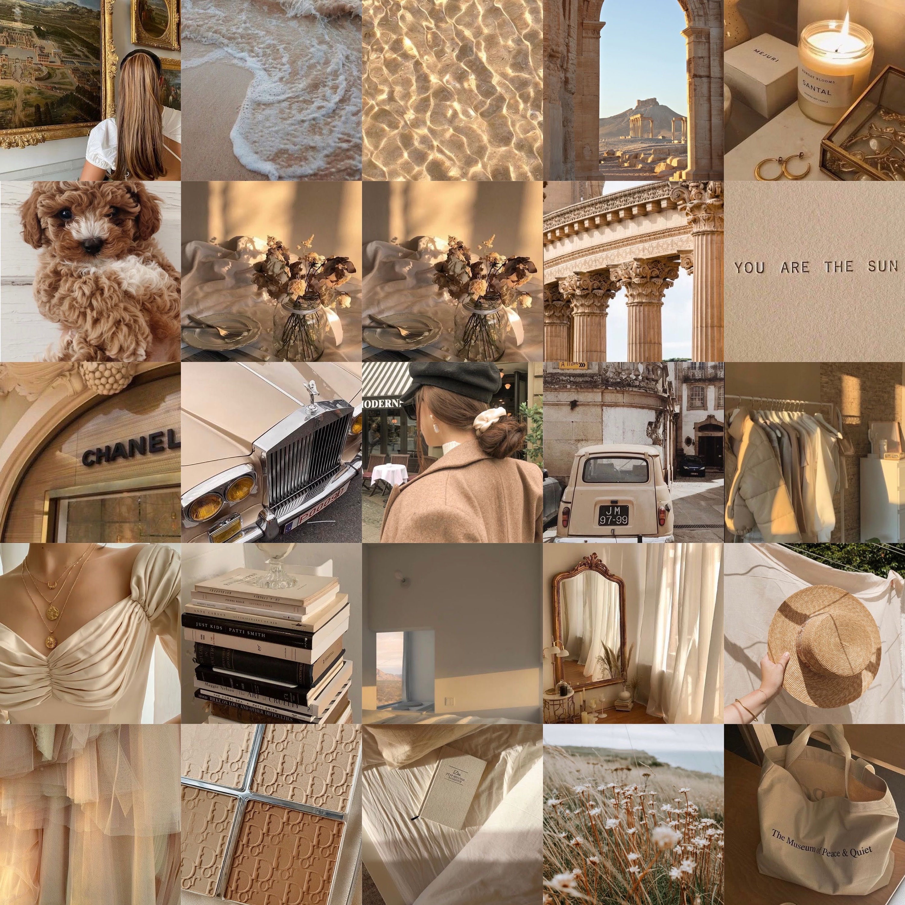 90 Neutral & Beige Aesthetic Photo Wall Collage Kit Boujee | Etsy