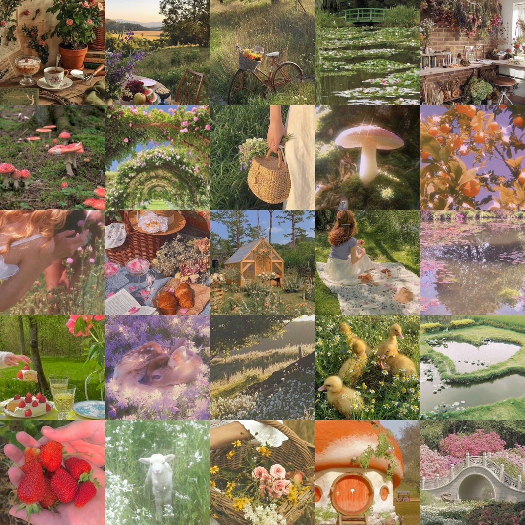 60 Cottage Core Aesthetic Wall Collage Kit Angle Core Wall Etsy