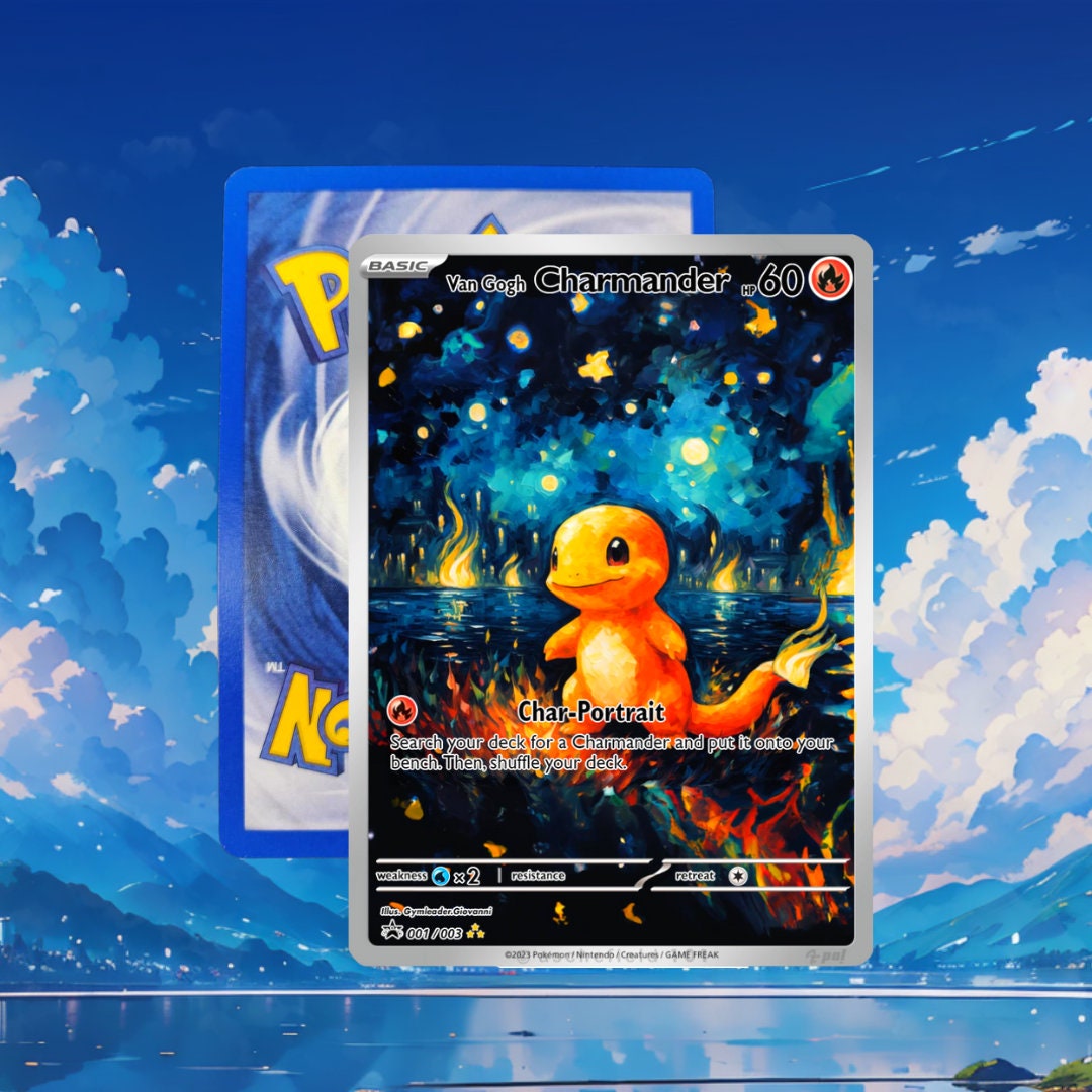 CHARMANDER X Van Gogh Holo CARD CUSTOM Card Proxy Orica - Etsy