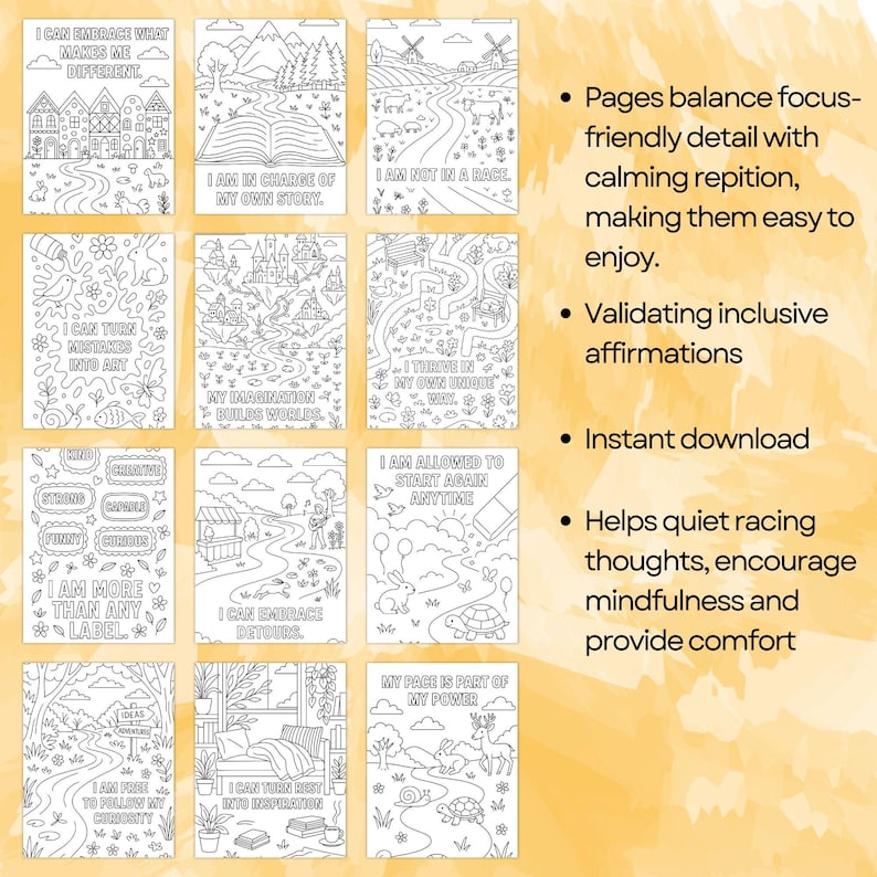 ADHD Neurodivergent Affirmation Coloring Book: Mindfulness Art Therapy ...