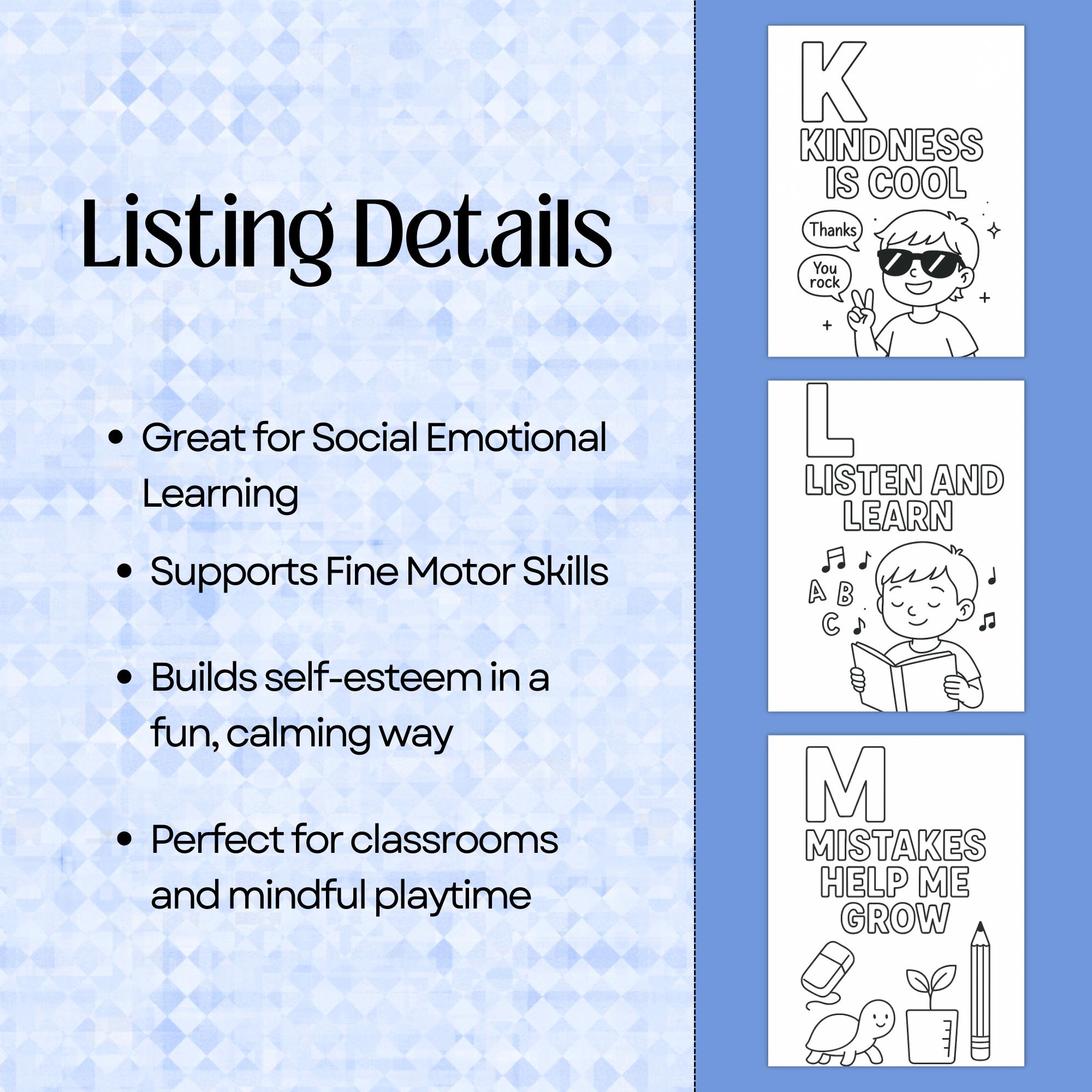 Alphabet Affirmation Coloring Pages A-Z – Positive Quotes for Kids ...