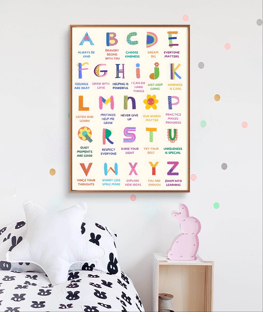 Poster Affirmation de l'alphabet : oeuvre d'art murale éducative pour ...