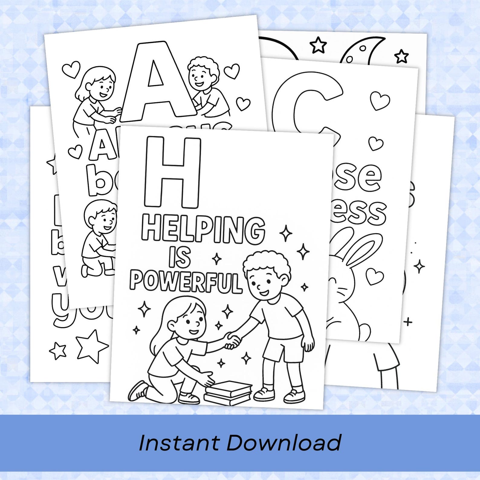 Alphabet Affirmation Coloring Pages A-Z – Positive Quotes for Kids ...
