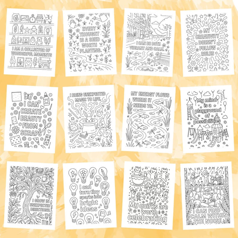 ADHD Neurodivergent Affirmation Coloring Book: Mindfulness Art Therapy ...