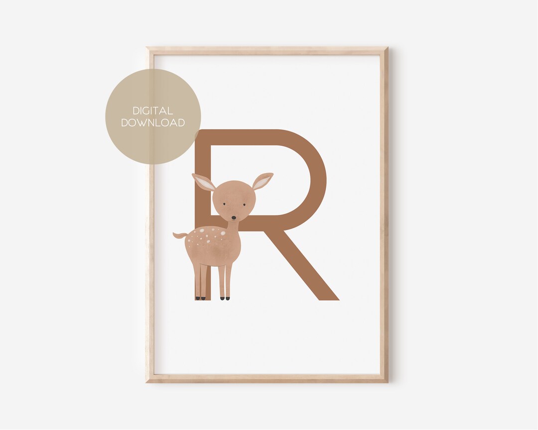 R REH / German / ABC, Alphabet, Letter, Animal, Name / Nursery Poster ...
