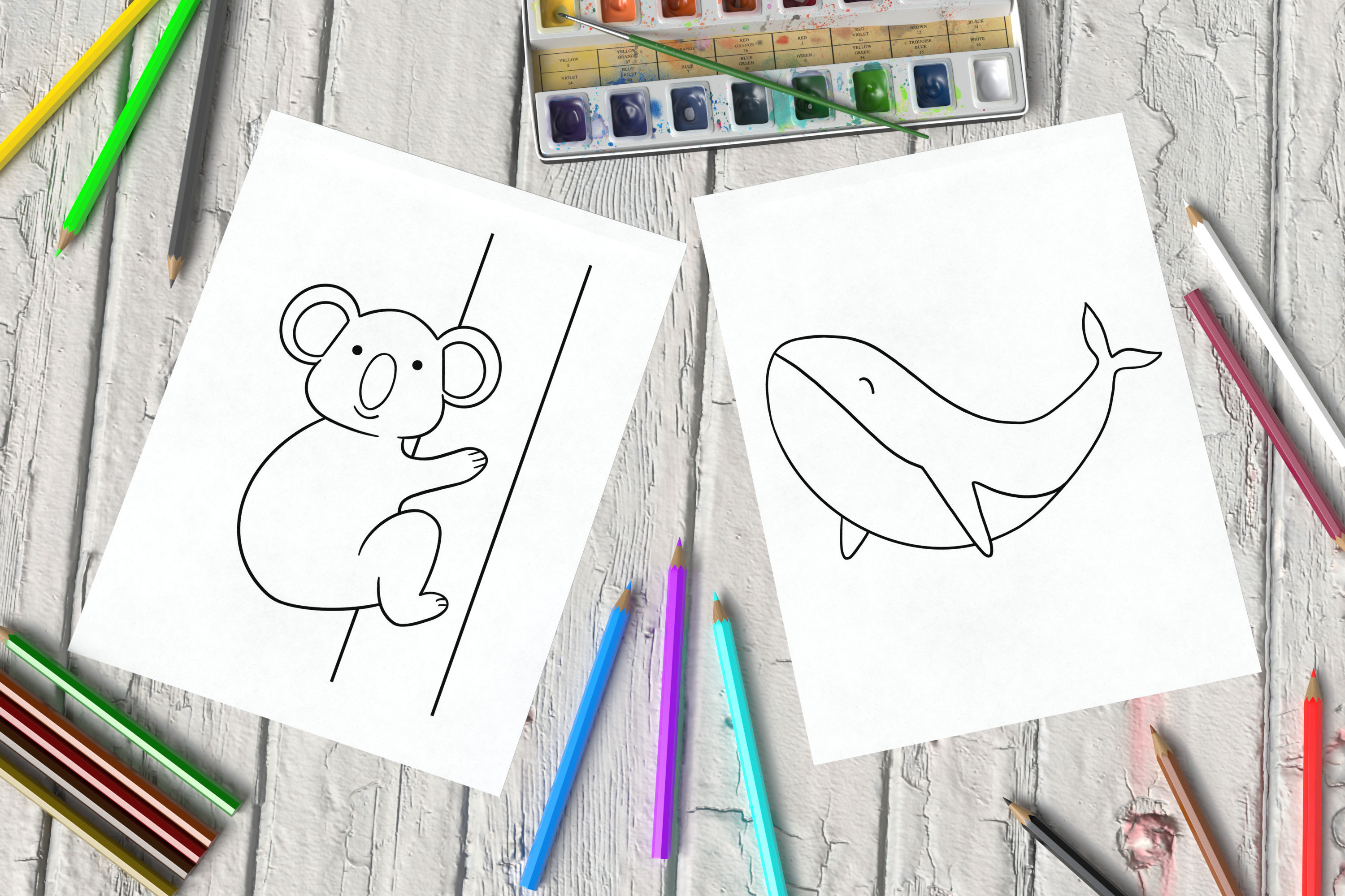 50 Animals – Printable Coloring Pages for Kids – Coloring Book for ...