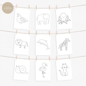 50 Animals – Printable Coloring Pages for Kids – Coloring Book for ...