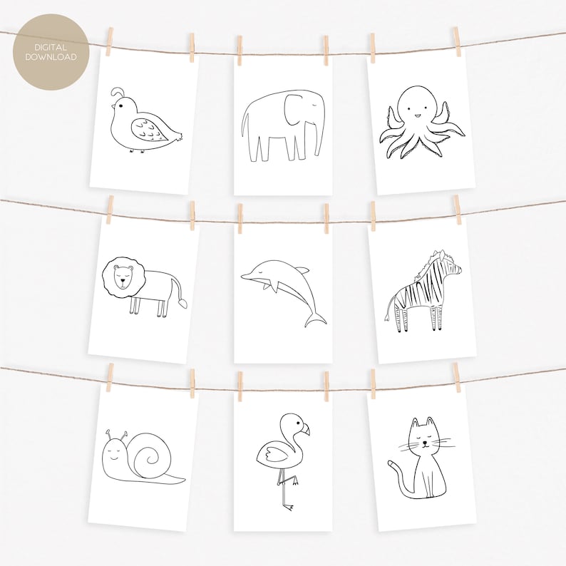 50 Animals – Printable Coloring Pages for Kids – Coloring Book for ...