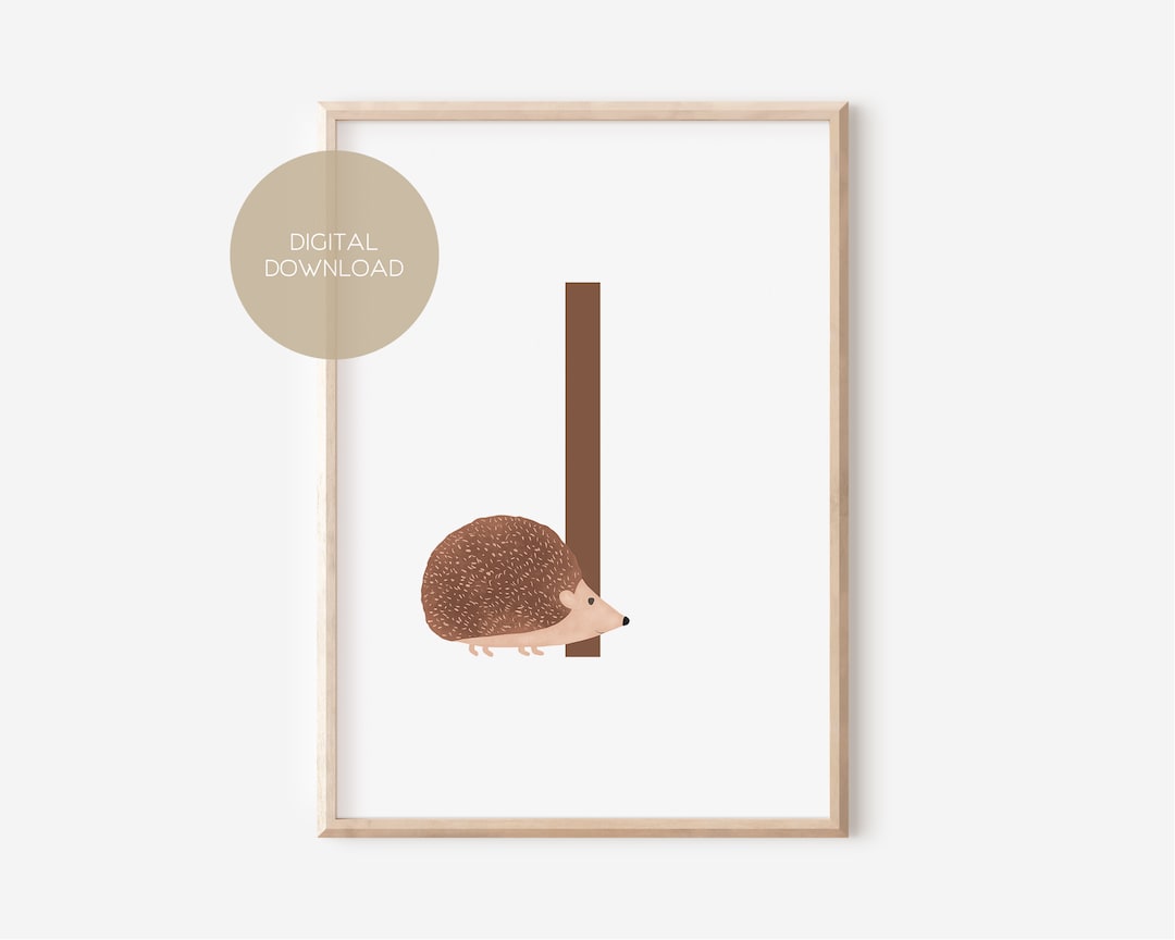 I IGEL / German / ABC, Alphabet, Letter, Animal, Name / Nursery Poster ...