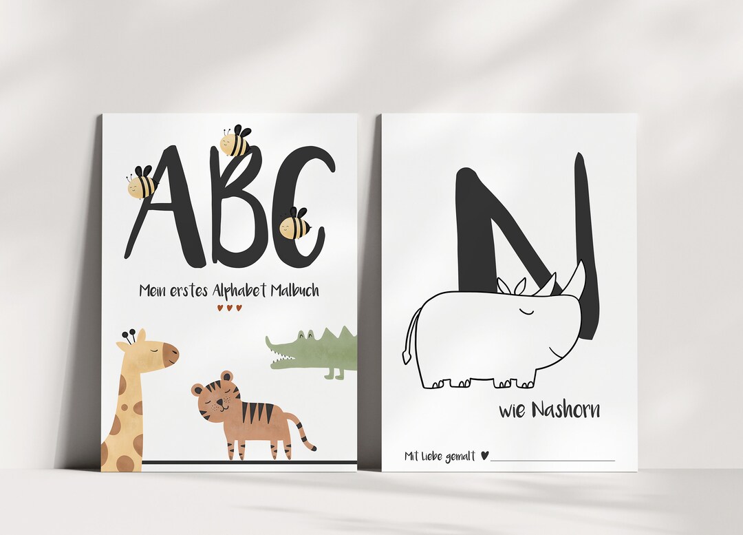 ABC Coloring Book – German – Animal Alphabet A-Z Coloring Pages – Baby ...