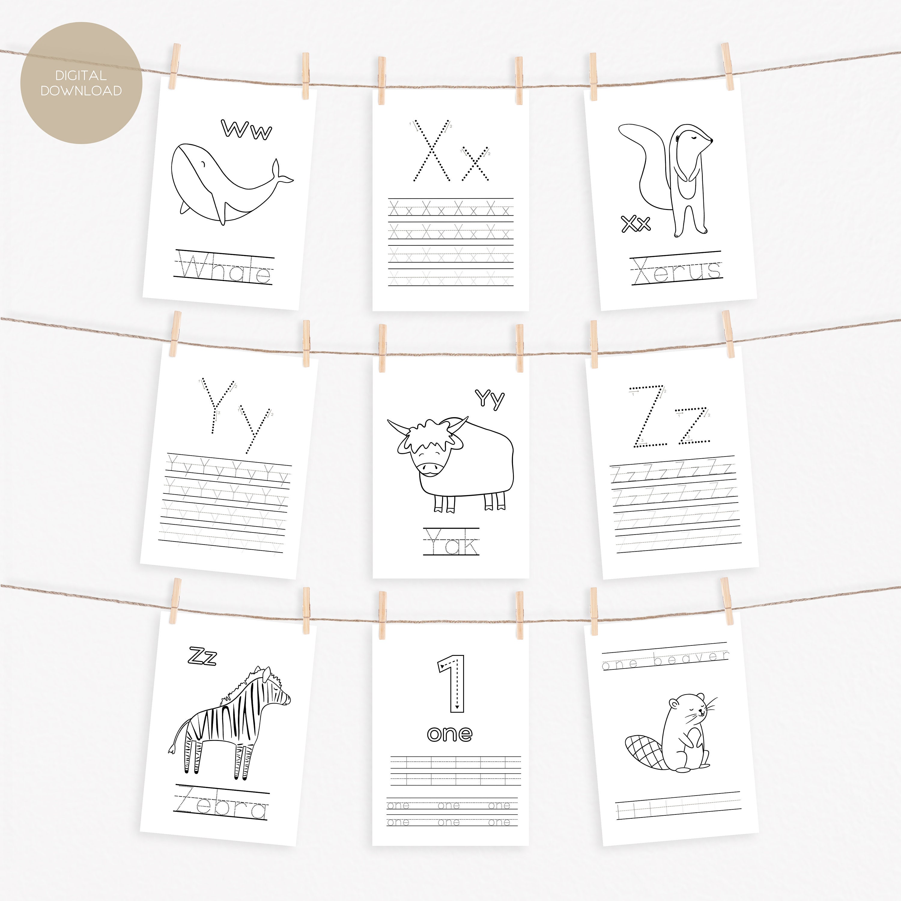 LEARNING BUNDLE / PRESCHOOL / English / Letters+numbers / Write+count ...