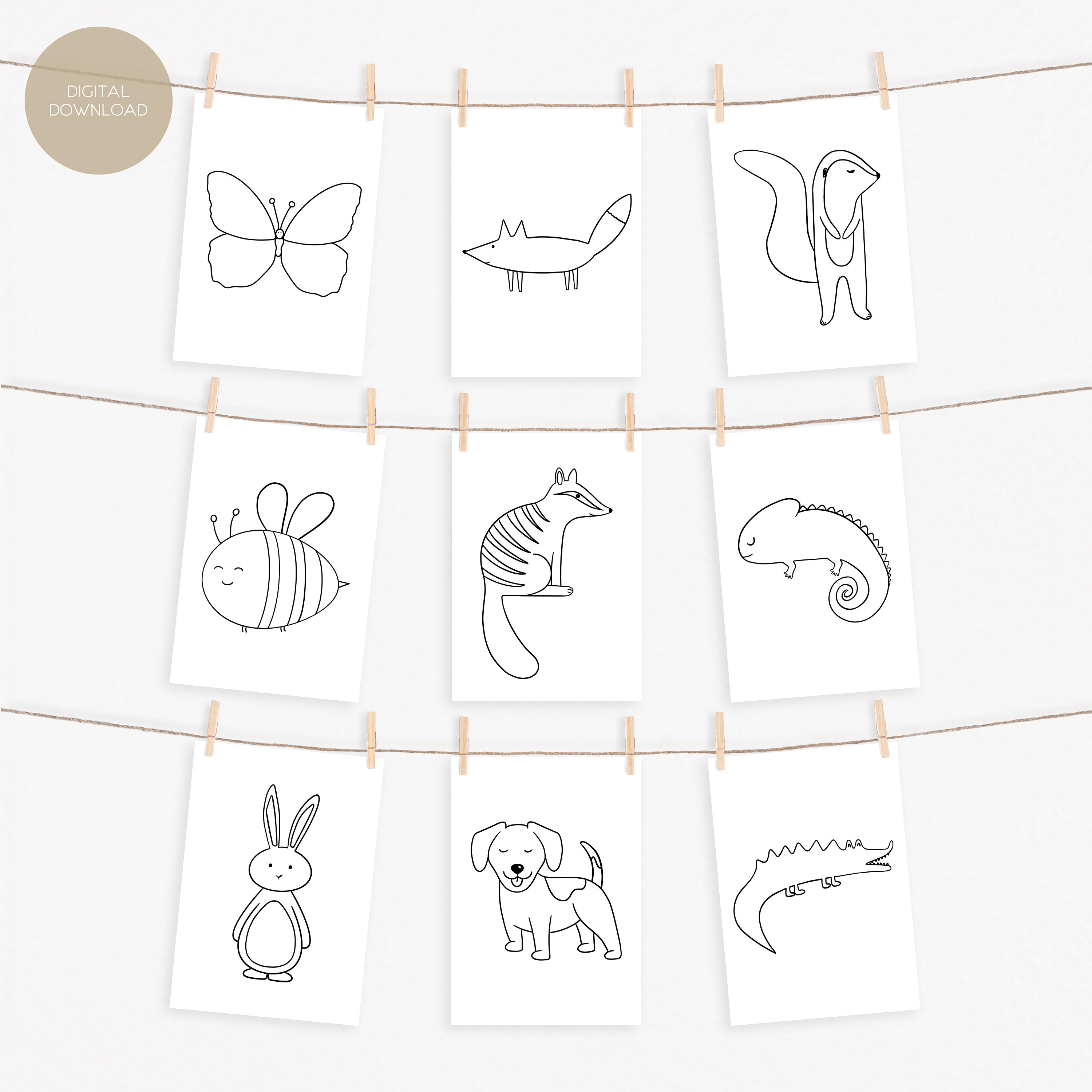 50 Animals – Printable Coloring Pages for Kids – Coloring Book for ...