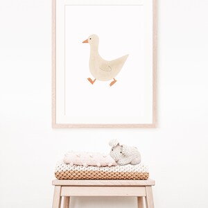 GOOSE / Farm Animal / Neutral Colors / Nursery Print / Poster and ...