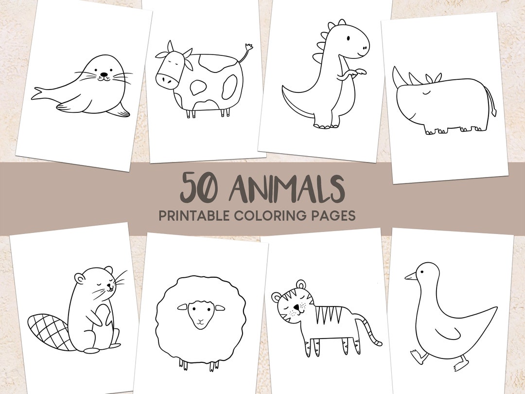 50 Animals – Printable Coloring Pages for Kids – Coloring Book for ...