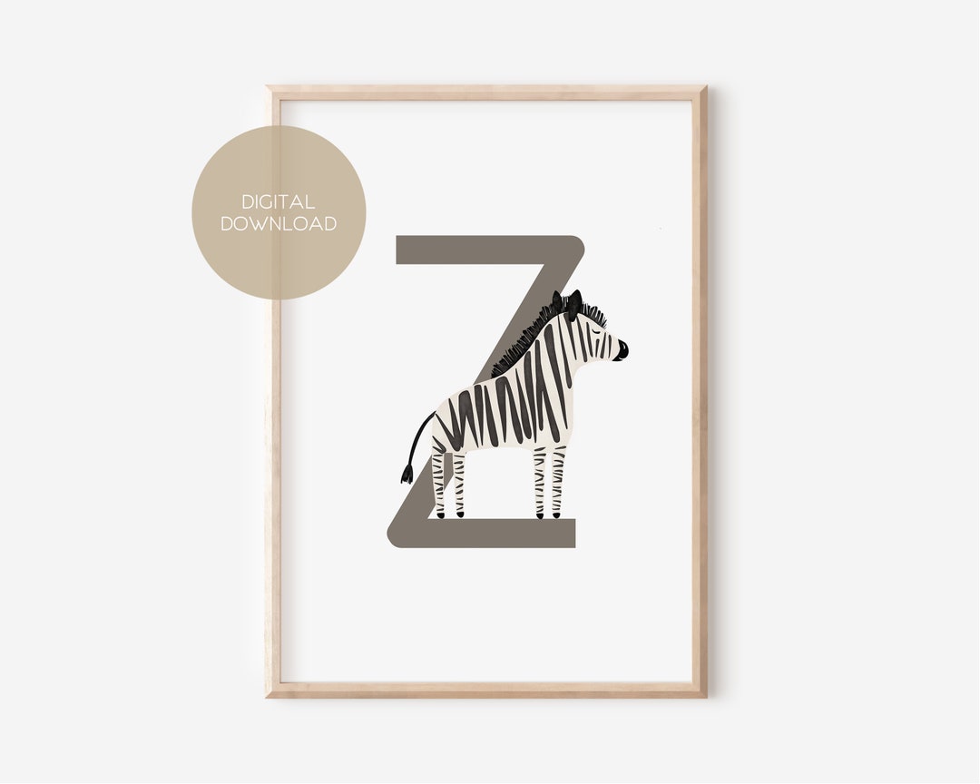 Z ZEBRA / English, German / ABC, Alphabet, Letter, Animal, Name ...