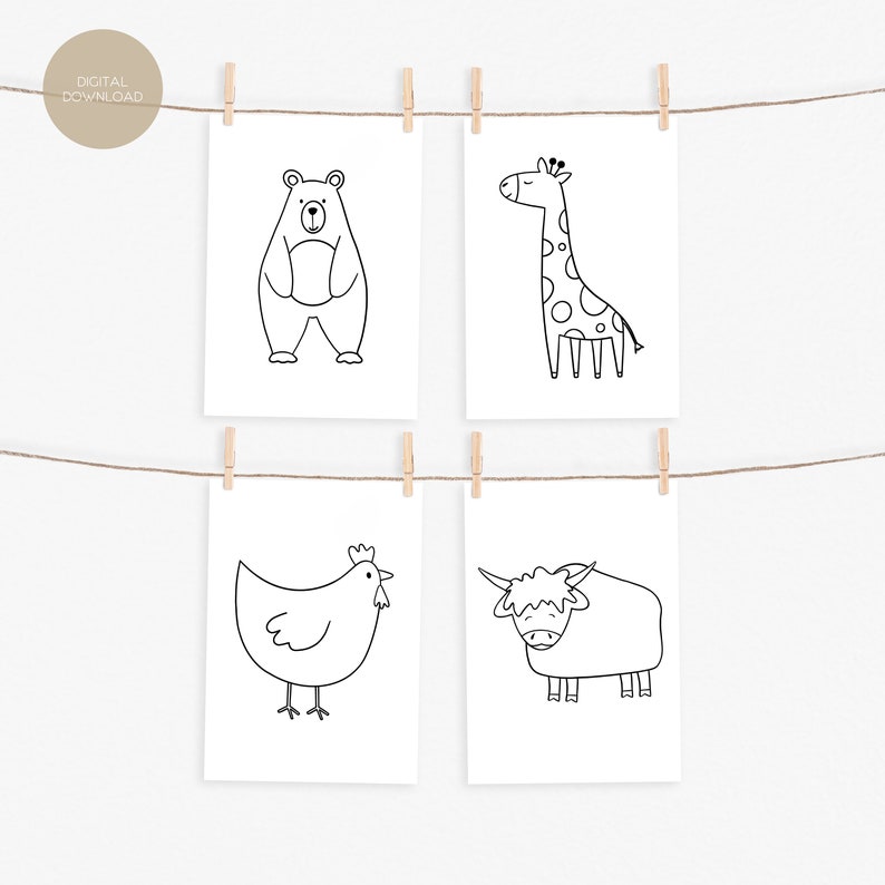 50 Animals – Printable Coloring Pages for Kids – Coloring Book for ...
