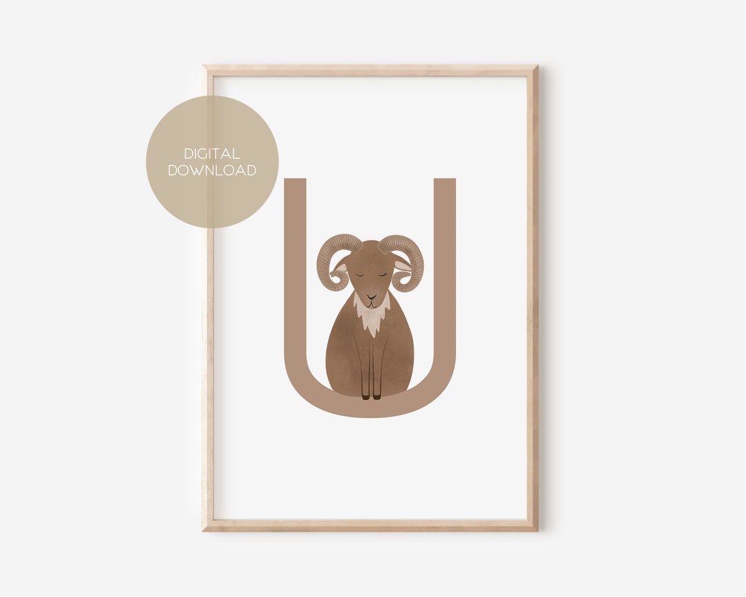 U URIAL / English, German / ABC, Alphabet, Letter, Animal, Name ...