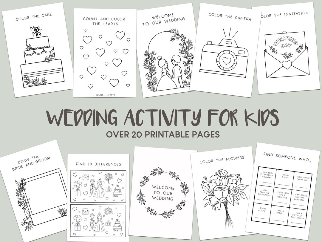 KIDS WEDDING ACTIVITY / Wedding Coloring Book for Children / Printable ...