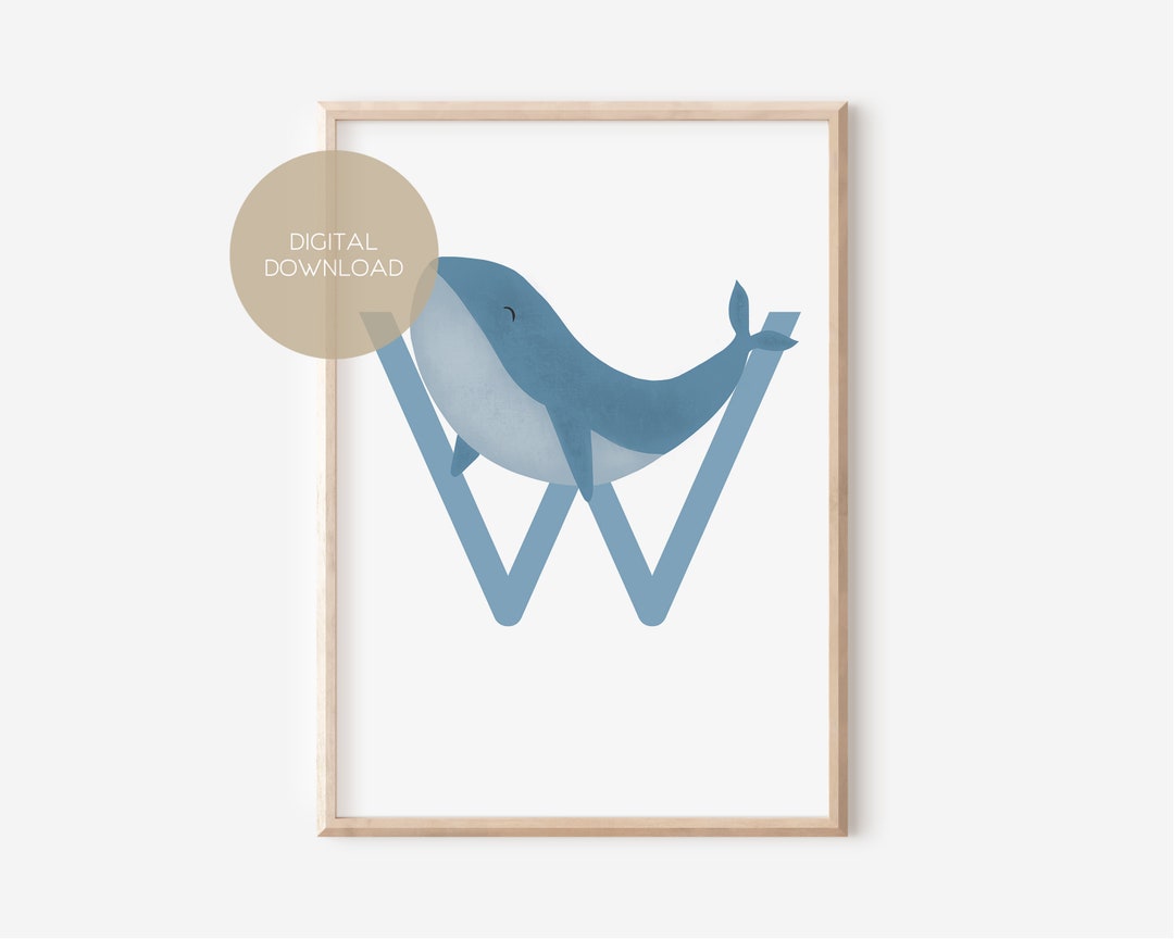 W WAL / English, German / ABC, Alphabet, Letter, Animal, Name / Nursery ...