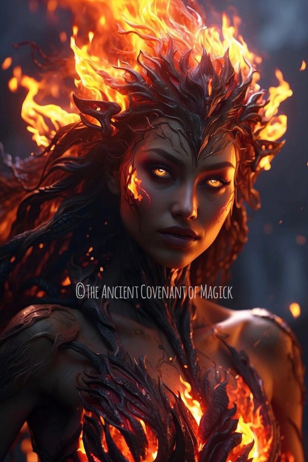 Fire Elemental Shapeshifter Spirit Companion for Protection, Justice ...