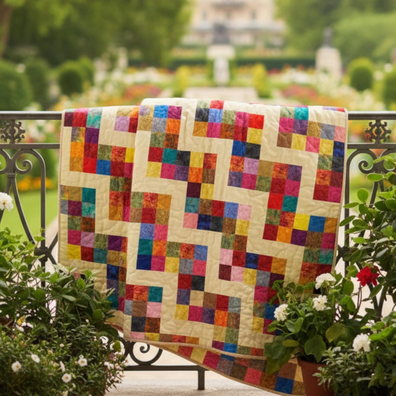 Modern Pinwheel Quilt Pattern | Radiant Steps, Geometric (PDF Download ...