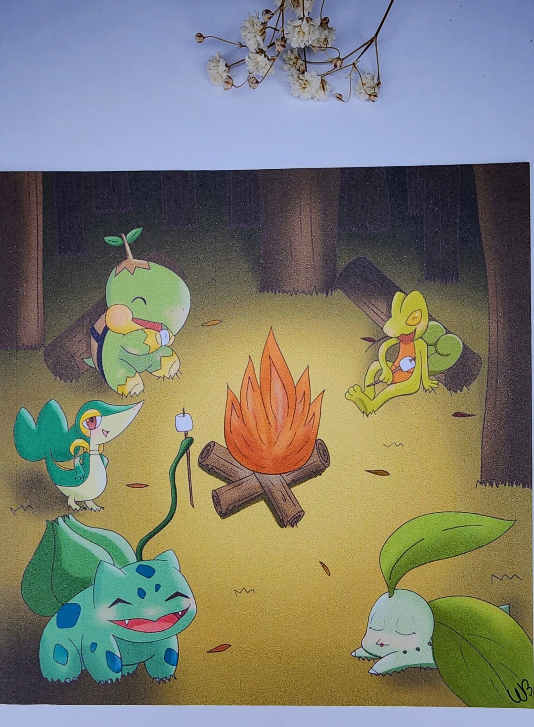 Cute Baby Grass Starters Print Pocketmonster Grass Starter - Etsy