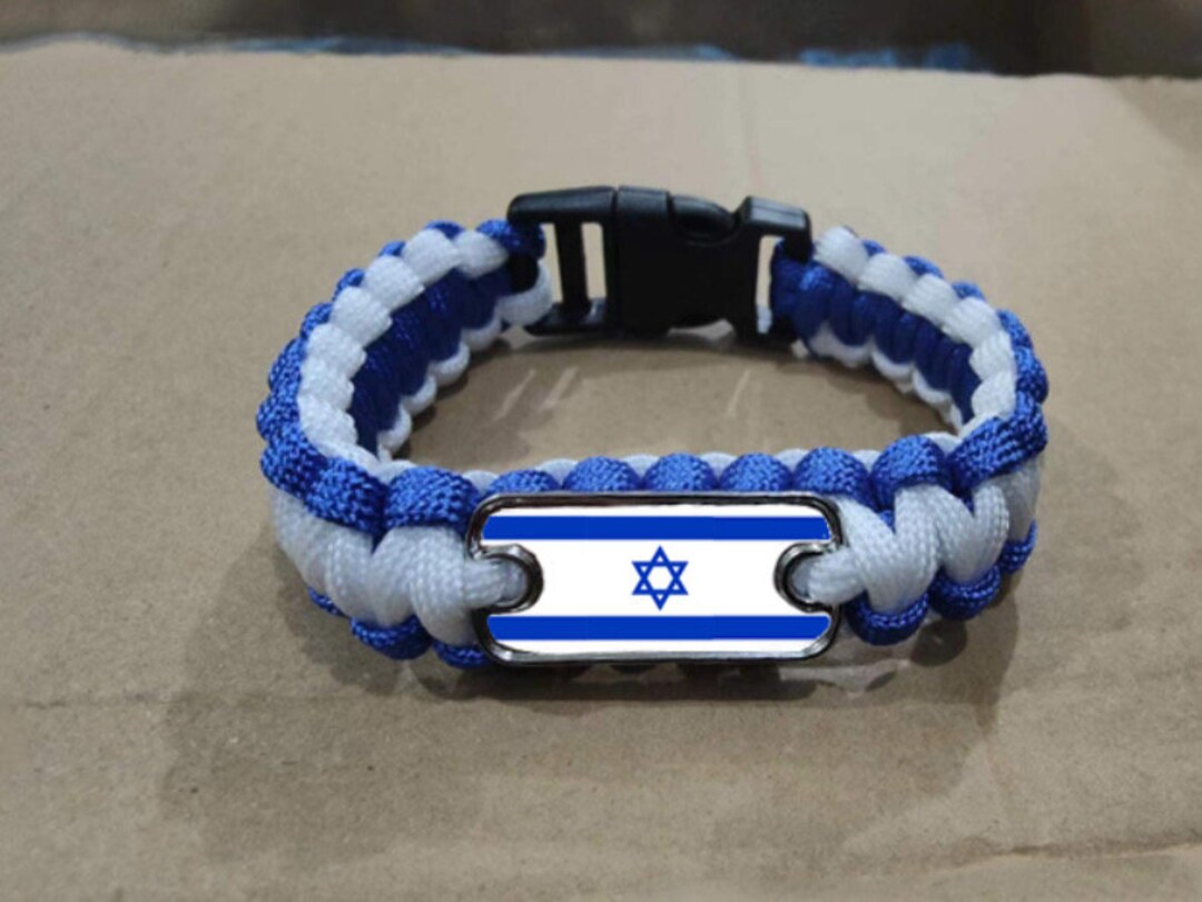 Men's Paracord Israeli Flag Bracelet - Etsy