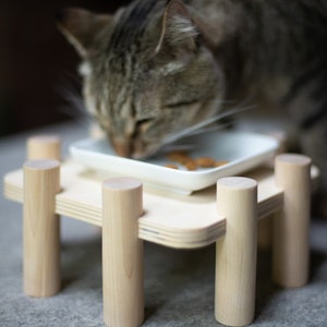 Cat Single Dining Table Cat Raised Feeder Cat Elevated Bowl - Etsy