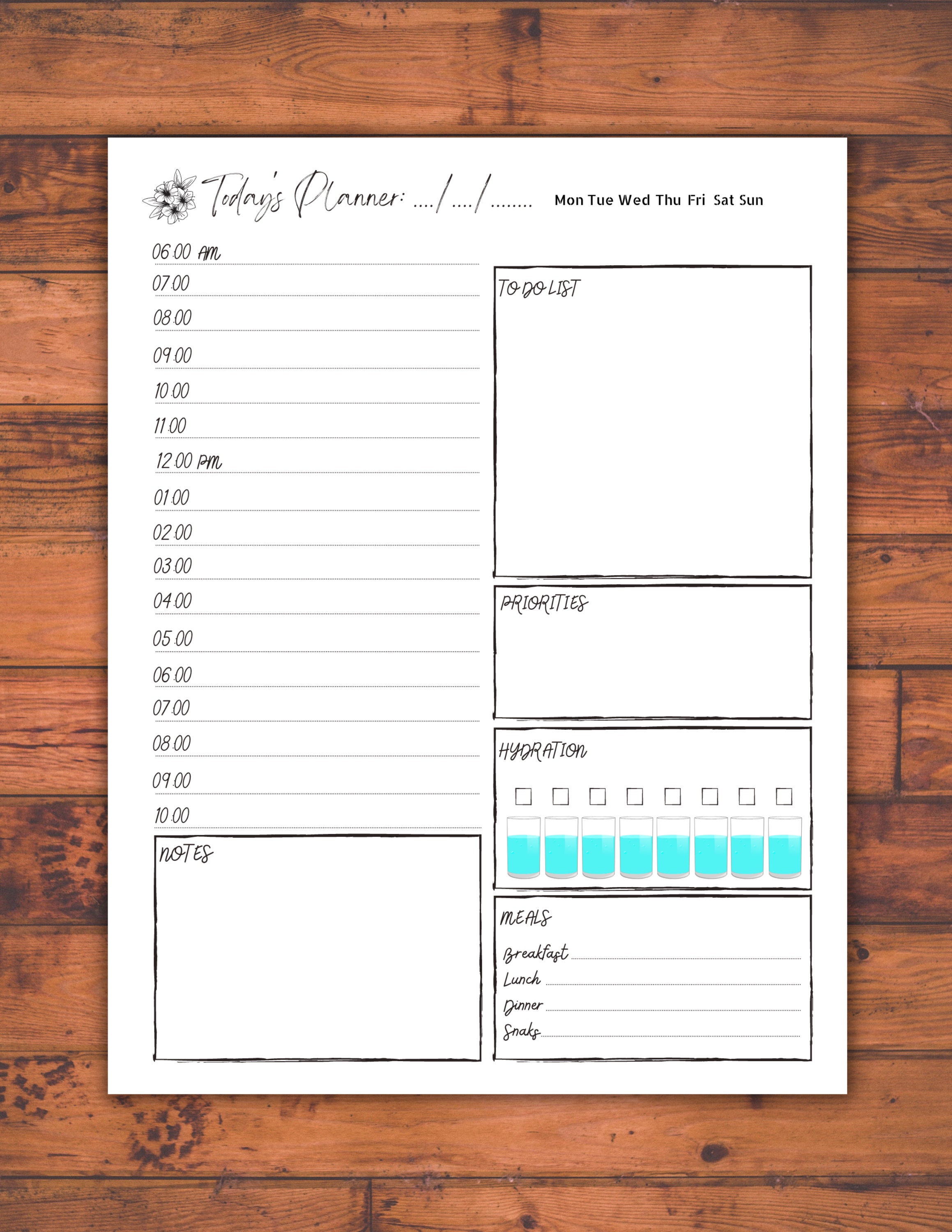 Daily Planner, Printable Planner, Instant Download, 8.5x11 Inches - Etsy