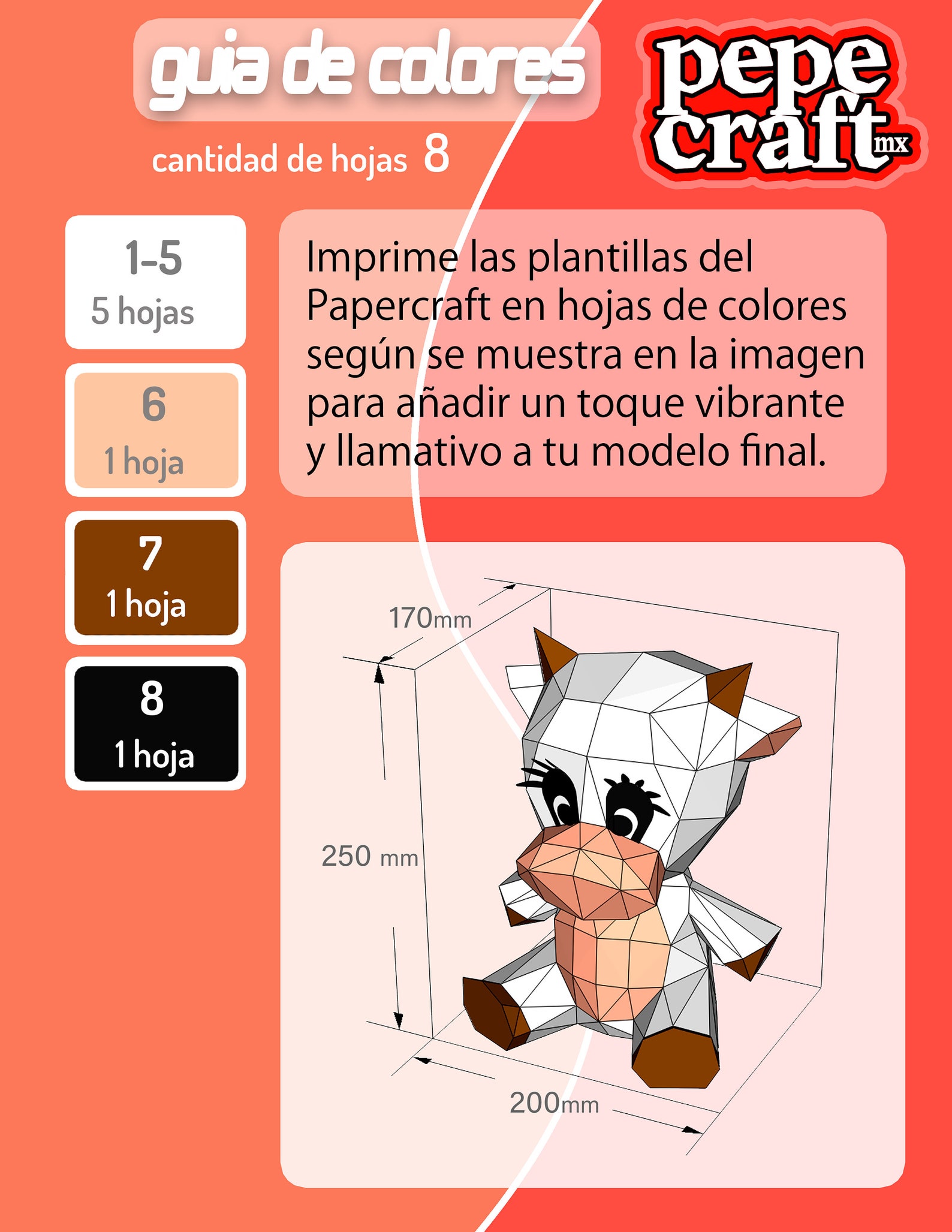 Kit Plantillas Digitales Papercraft Vaquita 3D: Crea tu Obra Maestra en ...