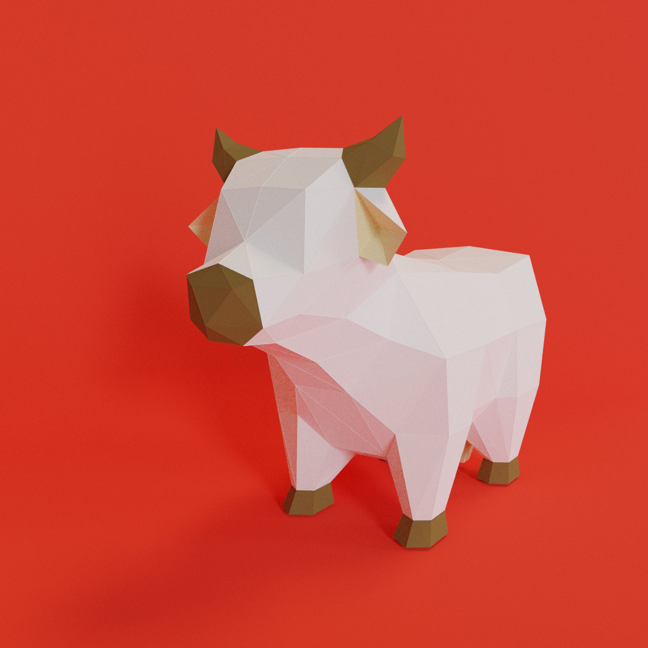 Vaca Papercrafts PDF FDX SVG escultura de papel 3d - Etsy México