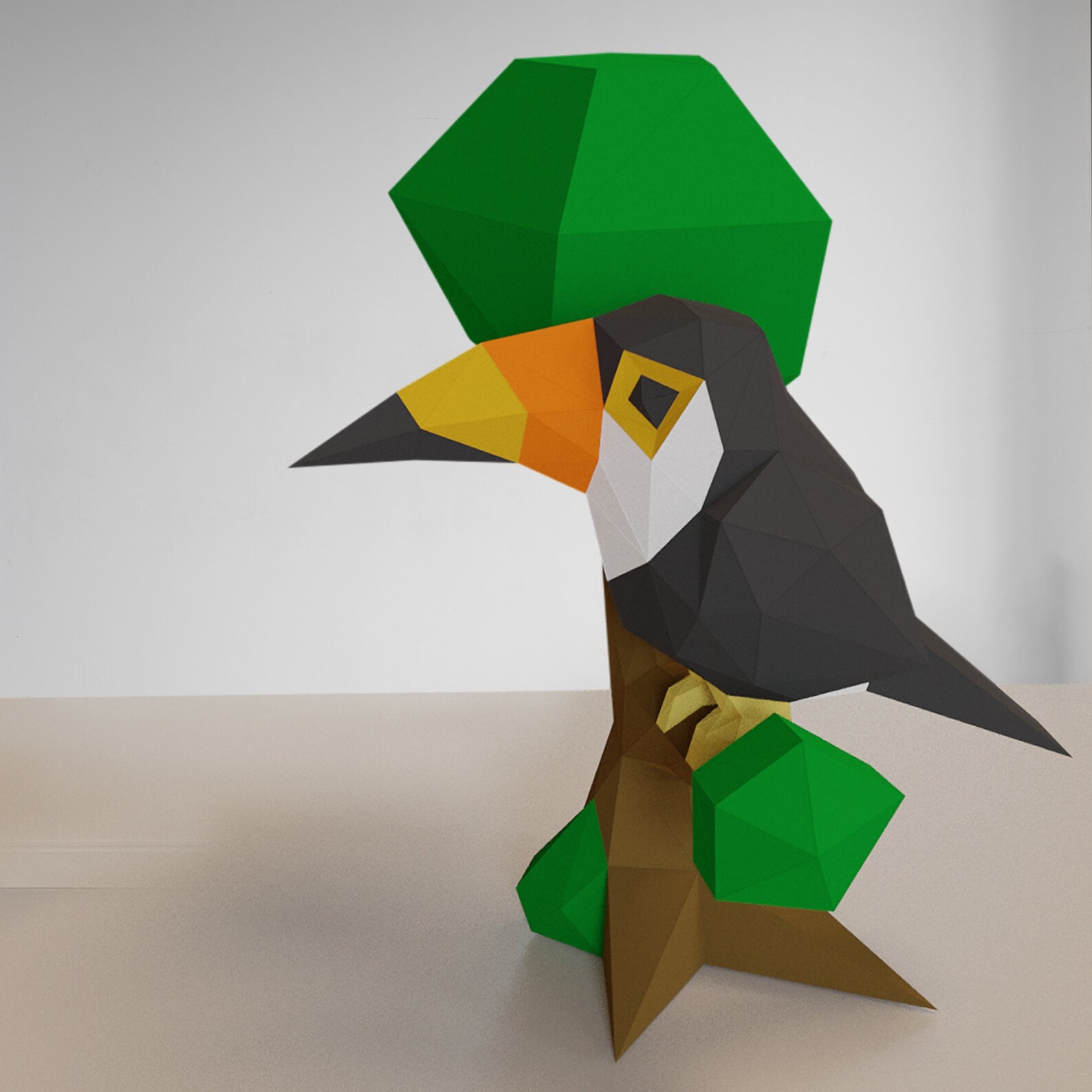 Toucan Papercrafts Templates, Toucan in 3d Tree, Templates to Assemble ...