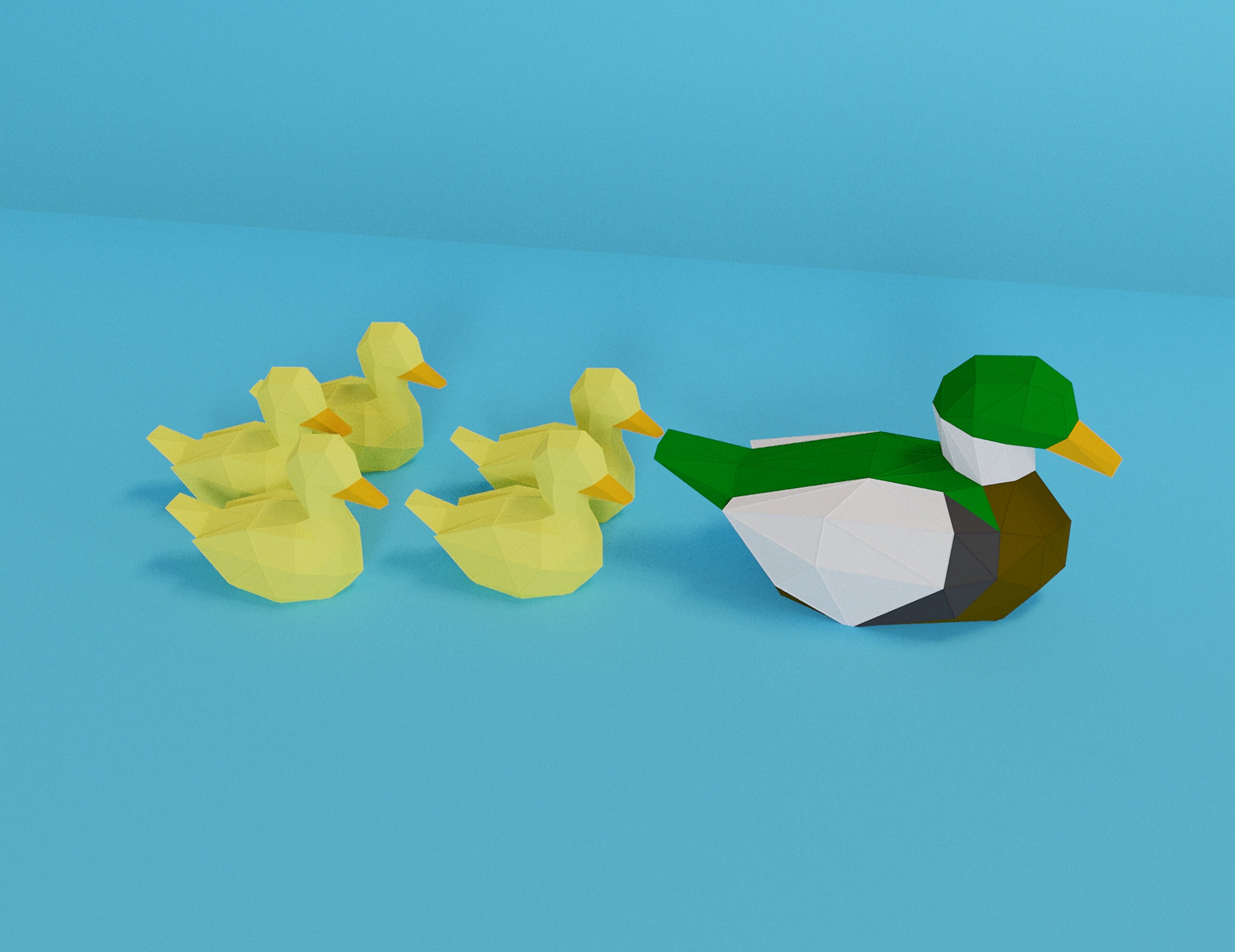 Papercraft Duck and Duckling Templates for 3d Paper Sculpture - Etsy