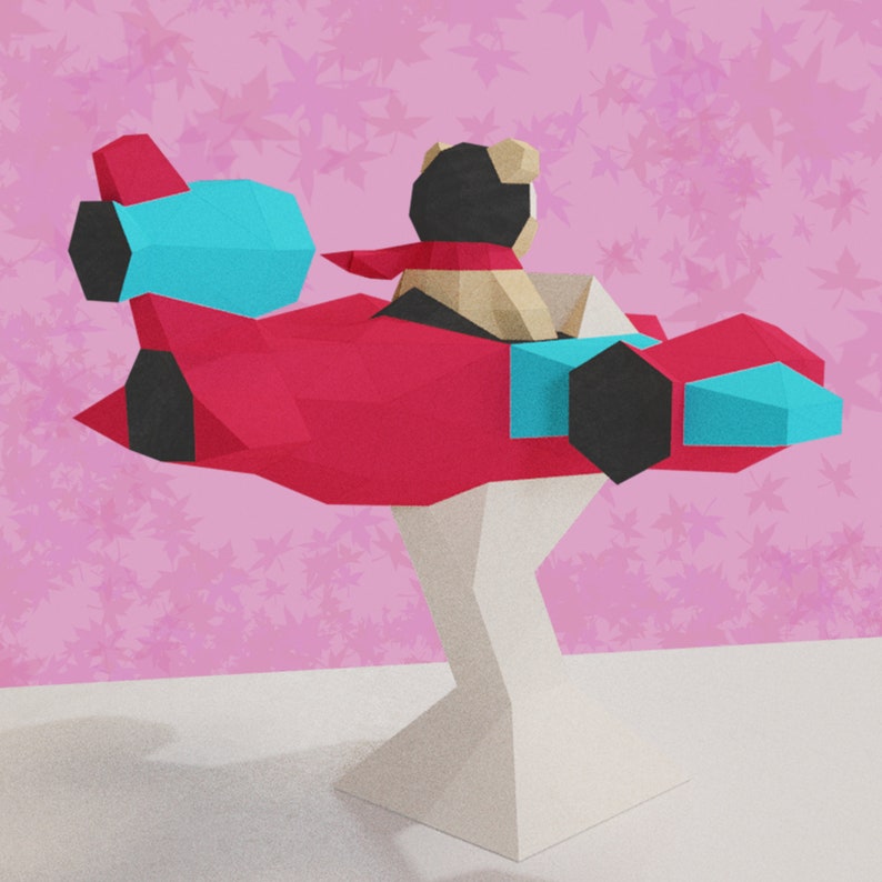 Aviator Bear Papercrafts Templates PDF,SVG,DXF, Papercraft Kit Diy 3D ...