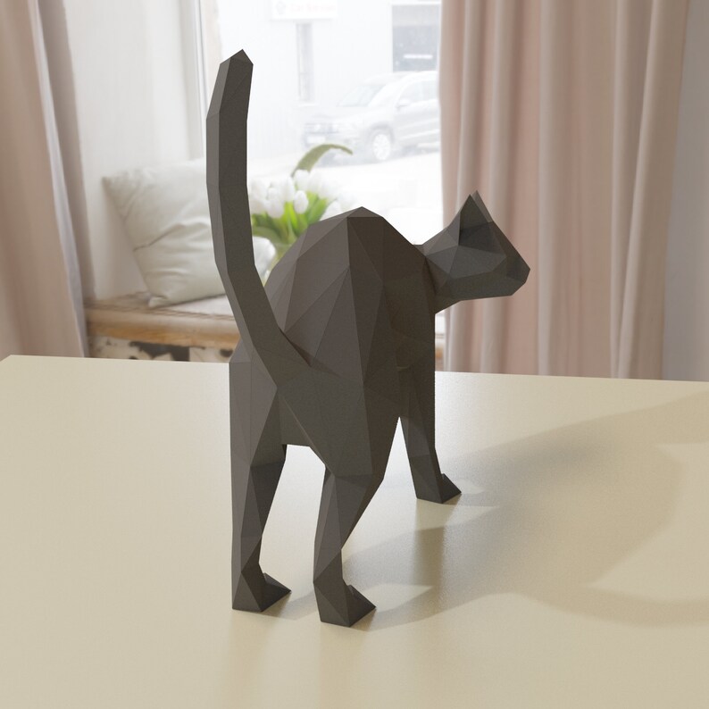 Gato Papercrafts plantillas PDF SVG DXF Gato halloween 3D - Etsy México