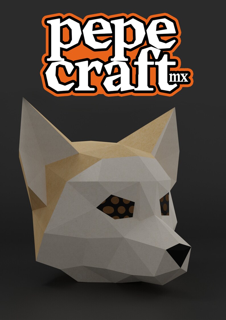 Fox Mask Papercrafts Mask Template Origami PDF Download 3D - Etsy