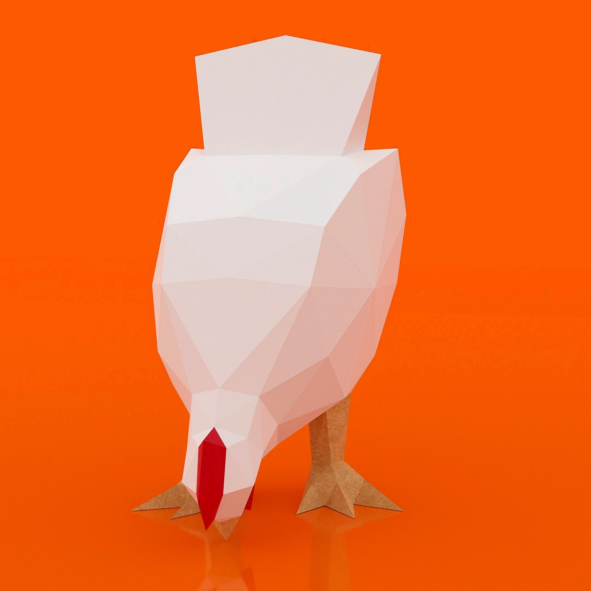 Pollo Picoteando Papercrafts/ Pollo Comiendo Plantillas/ Pollo - Etsy